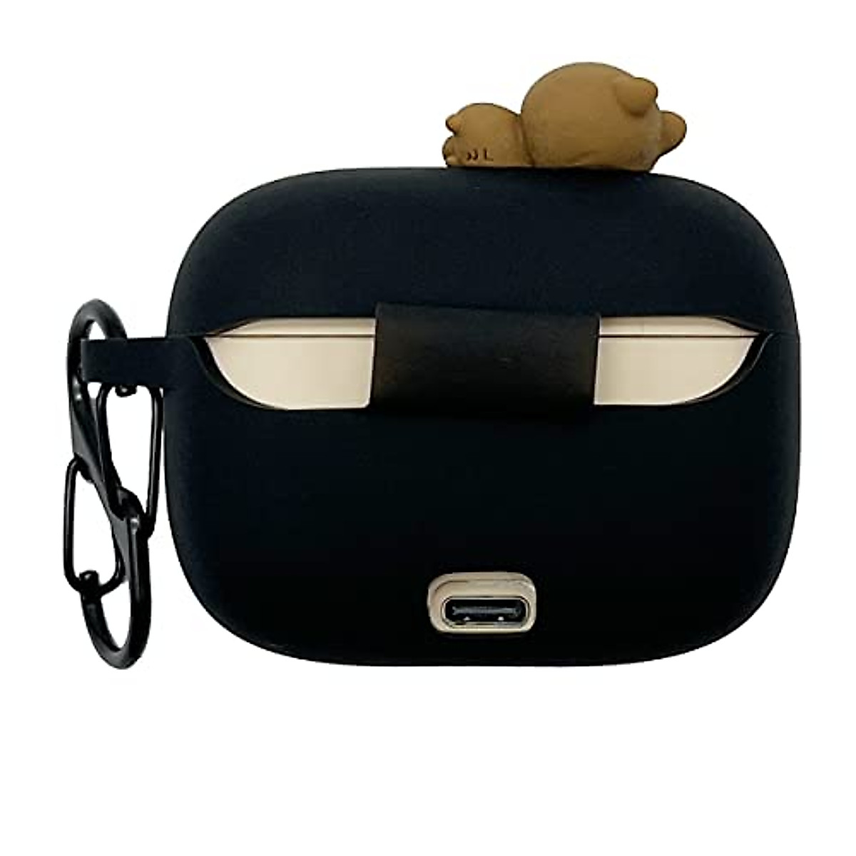 Cartoon Kawaii Case for JBL Tune 230NC TWS Earbuds, Seadream Portable Cute 3D Bear Animal Cartoon Silicone Scratch Shock Resistant Protective Cover with Carabiner (Bear)