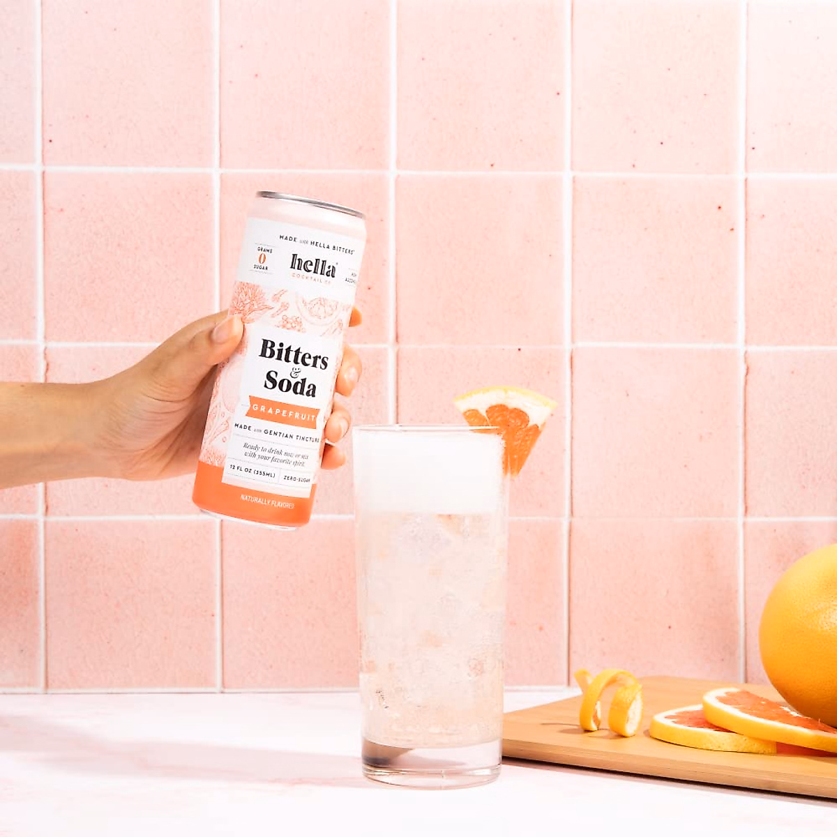 HELLA COCKTAIL CO. Grapefruit Bitters & Soda 4pk, 12 FZ