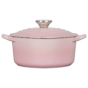 Le Creuset Signature Enameled Cast Iron Figural Heart Cocotte, 2 Quart, Shell Pink with Stainless Steel Knob