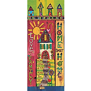 Studio M Family Home Art Pole House Rules Outdoor Decorative Garden Post, Made in USA, 40 Inches Tall