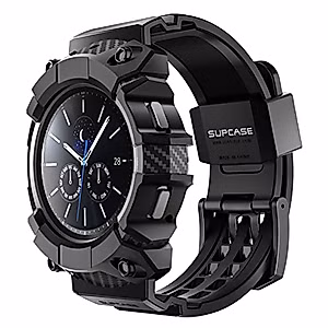 SUPCASE Unicorn Beetle Pro Series Rugged Protective Case with Strap Bands for 46 mm Galaxy Watch 4 (2021 Release), Black