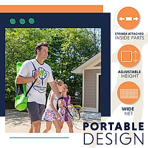 Portable Tennis Net for Driveway and Backyard – Kids’ Adjustable Tennis & Badminton Net – 10 x 5 Ft. Travel Net & Bag – Racket Sport & Volleyball Net for Backyard Games for Kids by Street Tennis Club