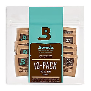 Boveda 32% Two-Way Humidity Control Packs For Storing 1 oz of Dry Goods – Size 8 – 10 Pack – Humidifier Packs for Coffee & Tea Storage – Hydration Packets in Resealable Bag