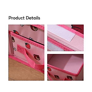 MINISO Lotso 14L Fabric Storage Bins with Lid/Handles/Drawer - Collapsible Organizer for Home, Office, Bedroom, Nursery, Closet - Storage Cubes for Clothes, Toys, and More