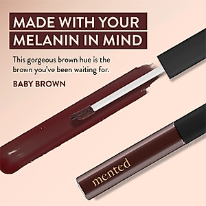 Mented Cosmetics Lip Gloss for Women Tinted Lip Balm Stain, Long Lasting Buildable Moisturizing Lipgloss Lipstick Topper, Made in USA, Cruelty Free Vegan Makeup, Baby Brown