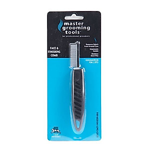 Master Grooming Tools Face & Finishing Combs — Ergonomic Combs for Grooming Dogs, 6¼", Black