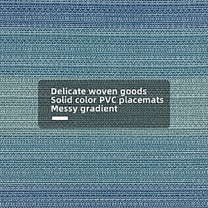 Canglifull Placemats Set of 4, Vinyl Woven Placemats, Beautiful Washable and Durable Non-Slip Table Placemats, Indoor/Outdoor Placemats (Blue, 4)