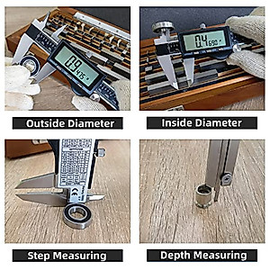 Digital Calipers 6 inch, Electronic Caliper Measuring Tool 150mm, Micrometer Fraction/Inch/mm with Large LCD Screen, Extreme Accuracy