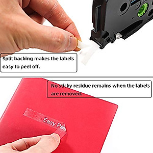 White on Clear TZe Compatile with Brother P Touch Label Tape TZe-135 TZe135 Tz Tape 12mm 0.47 Laminated Clear for PT-D210 D220 D200 H110 D400 Label Maker