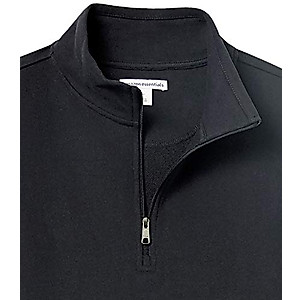 Amazon Essentials Men's Lightweight French Terry Quarter-Zip Mock Neck Sweatshirt, Black, XX-Large