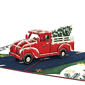 Lovepop Holiday Truck Pop Up Card, 5x7-3D Greeting Card, Pop Up Christmas Cards, Kids Christmas Card, 3D Christmas Card, Christmas Cards, Winter Cards