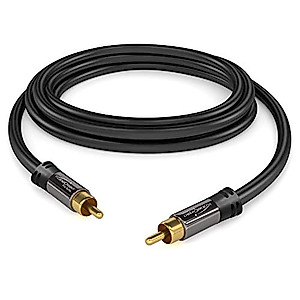 KabelDirekt – 15ft Long – RCA/Phono subwoofer Lead Cable, 1 to 1 RCA/Phono, Audio/Digital/Video (Coax Cable, RCA/Phono Male/Male Plugs, for amps/Hi-Fis, Audio Signals/Composite Video, 75 ohm, Black)