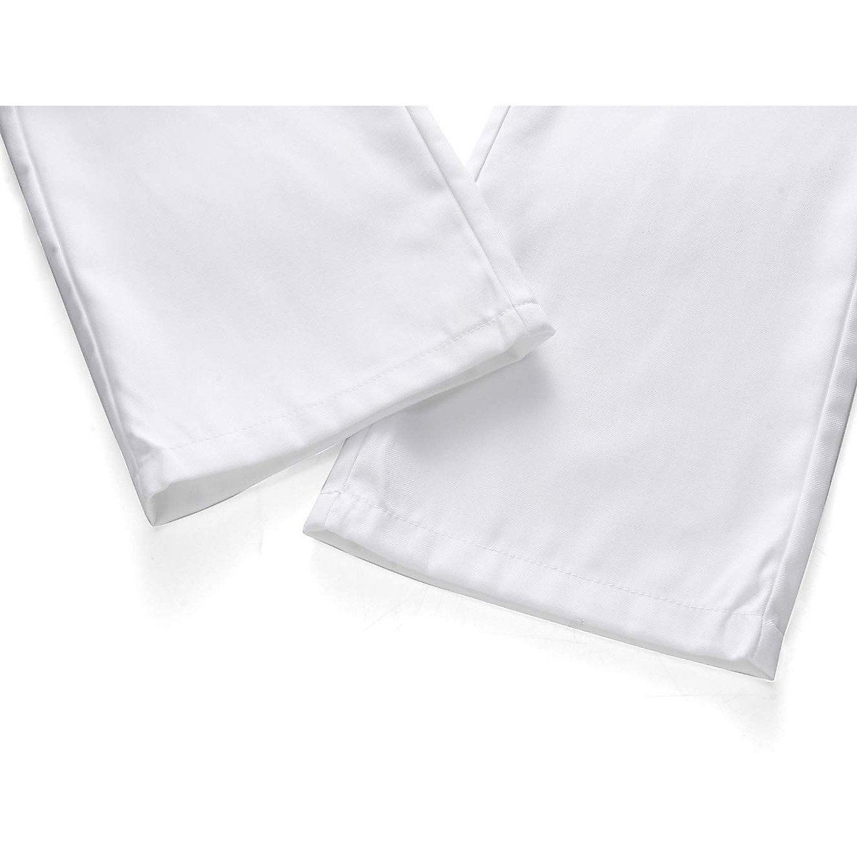 Mens Dress Pants Slim Fit Solid Color Skinny Trousers Classic Business Casual Wedding Suit Pants US Size 36W x 32L White