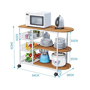 JYDQM Kitchen Furniture Multi-Layer Partition Multifunctional Storage cart with Wheeled Kitchen Trolley (Color : D, Size : 84cm*64cm)