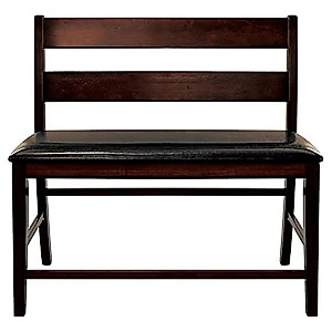 Lexicon Mantello Wood Counter Height Dining Bench with Back in Cherry