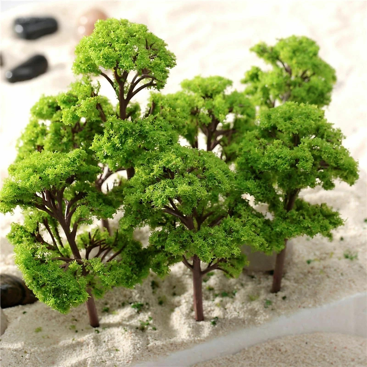 MANGOUSONG Miniature Trees,10Pcs HO OO Scale Model Trees Train Park Railroad Railway Layout Diorama Scenery