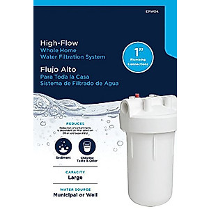 EcoPure EPWO4 Universal Large Capacity Whole Water Filter Housing-NSF Certified-Premium Filtration System-Built to Last, White