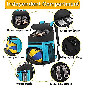 Hsmihair Basketball Backpack&Soccer Bag Youth Soccer backpack with Separate Ball holder & Shoes compartment, Best for Basketball, Volleyball,Football, Soccer,Gym,Swim Training.