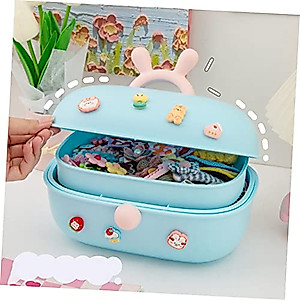 Cabilock 2pcs Box Hair Accessories Storage Box Girl Suitcase Makeup Hair Clips Jewelery for Girl Baby Girl Treasure Chest Hair Clip Container Trinket Storage Case Jewelry Storage Container