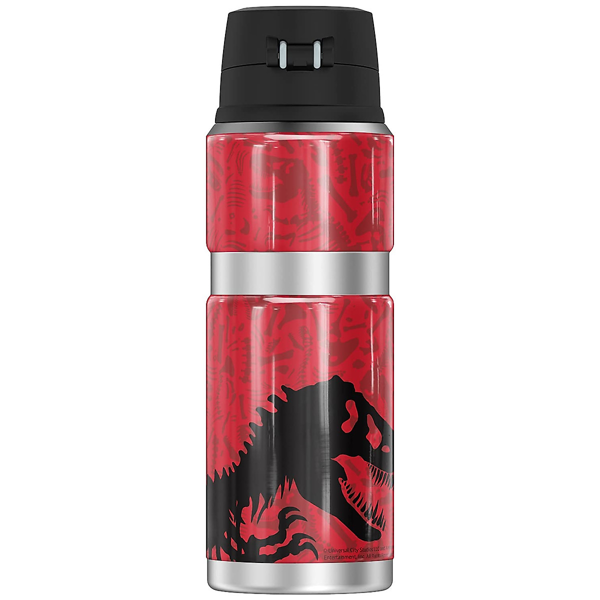 Jurassic Park Red T-Rex Pattern Logo THERMOS STAINLESS KING Stainless Steel Drink Bottle, Vacuum insulated & Double Wall, 24oz