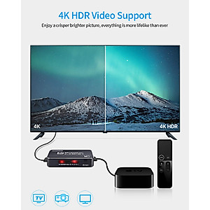 4K HDR HDMI Switch, Koopman 5 Ports 4K 60Hz HDMI 2.0 Switcher Selector with IR Remote, Supports Ultra HD Dolby Vision, High Speed (Max to 18.5Gbps), HDR10, HDCP 2.2 & 3D