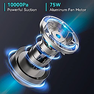 Handheld Vacuum Cordless, Rechargeable Car Vacuum Cleaner with 30 Mins Runtime, Mini Hand Vacuum with 10000 Pa Powerful Suction, Portable Hand Held Vacuum for Car Pet Hair Hardwood Floor Home, UMLo H6