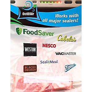 100 Vacuum Sealer Bags: 50 Pint (6" x 10") and 50 Quart (8" x 12") OutOfAir Vacuum Sealer Bags Works with FoodSaver & Other Savers. 33% Thicker, BPA Free, Great for Sous Vide