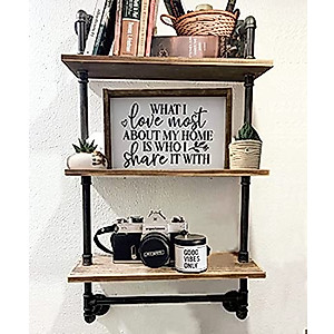 DR.IRON Industrial Pipe Wall Bathroom Shelf Rustic Bathroom Shelves with Towel Bar,24" Towel shelfs for Bathroom,Farmhouse Bathroom Shelving Unit Storage (3 tier-24)