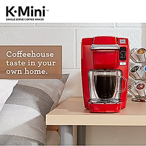 Keurig K15 Coffee Maker, Single Serve K-Cup Pod Coffee Brewer, 6 to 10 Oz. Brew Sizes, Chili Red