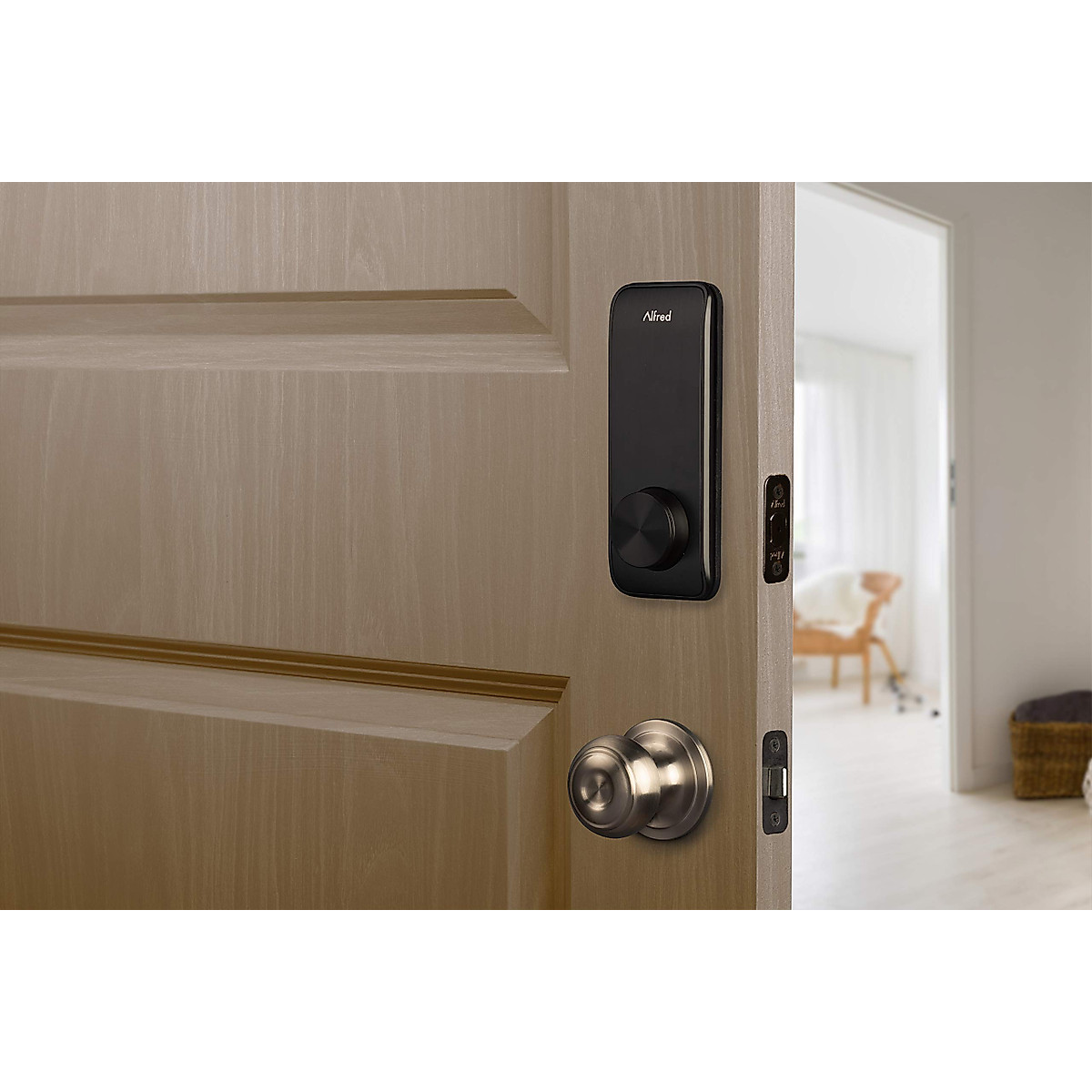 Alfred DB2-B Smart Door Lock Deadbolt Touchscreen Keypad, Pin Code + Key Entry + Bluetooth, Up to 20 Pin Codes (Black)