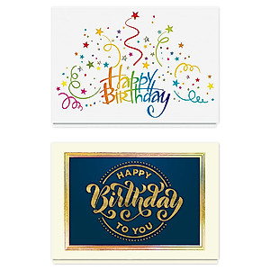 The Gallery Collection - Birthday Cards Assortment Box (35 Cards), Foil & Embossing (Birthday 2)