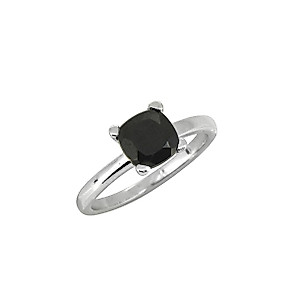 YoTreasure 1.82 ct Black Spinel Solid 925 Sterling Silver Solitaire Ring