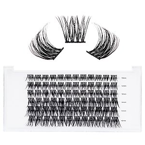 LANKIZ DIY Eyelash Extension, 72pcs Lash Clusters Individual Lash Extensions, Soft Cluster Lashes, 10-16mm Mix Resuale Lash Extension Clusters