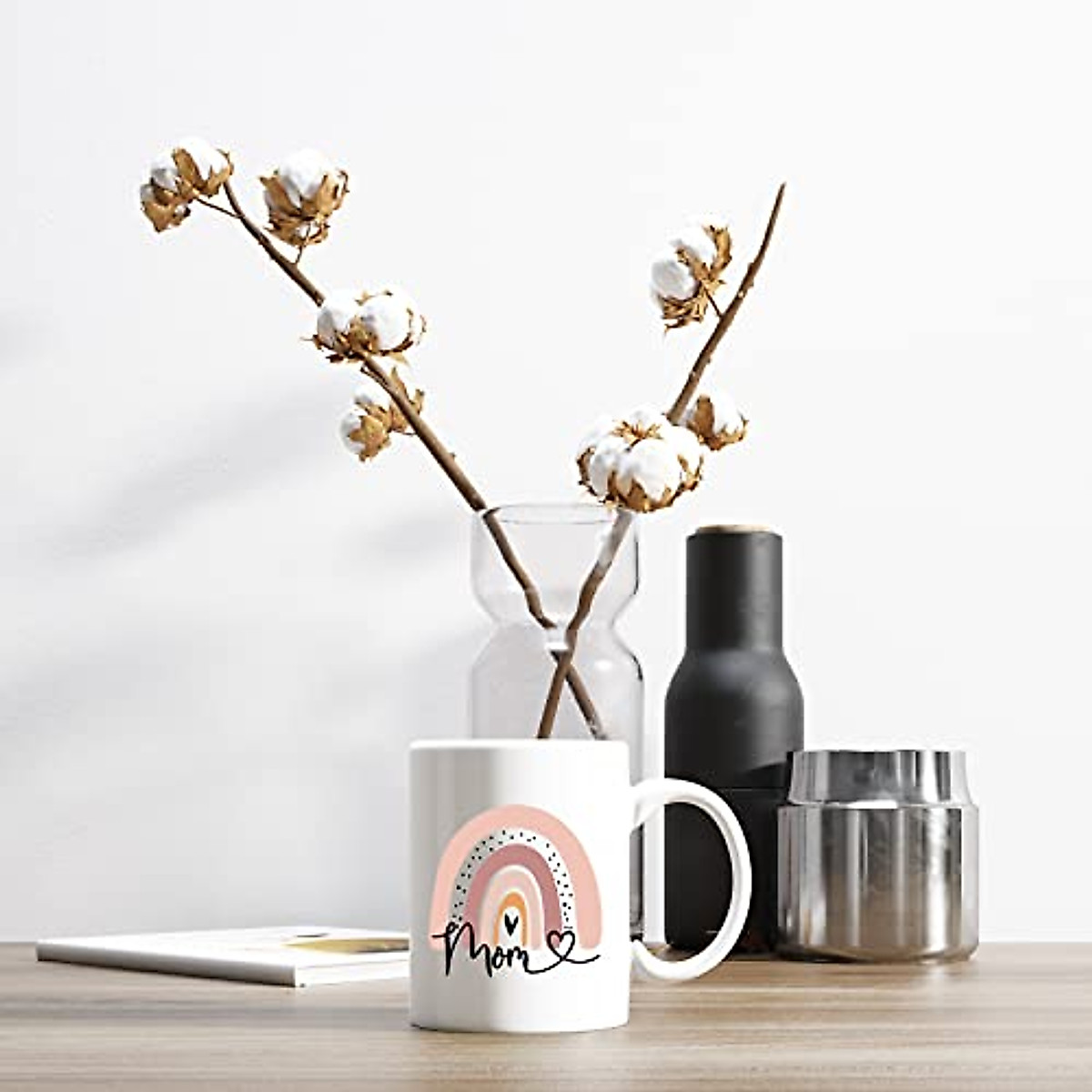 Wisedeal Funny Mom Coffee Mug, Mama Gifts, Novelty Birthday Gifts for Women Mom Grandma Grandmother, Christmas Mug from Dad Daughter or Son, Rainbow Mug Gifts for Mom, Ceramic White 11 Oz