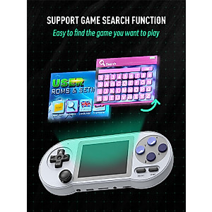 Handheld Game Console, Built in 6000+ Games, 3.0 Inch IPS Screen Retro Handheld Game Console, SF2000 Handheld Console Support 7 Emulators & AV Output, Ideal Gift for Kids Adults
