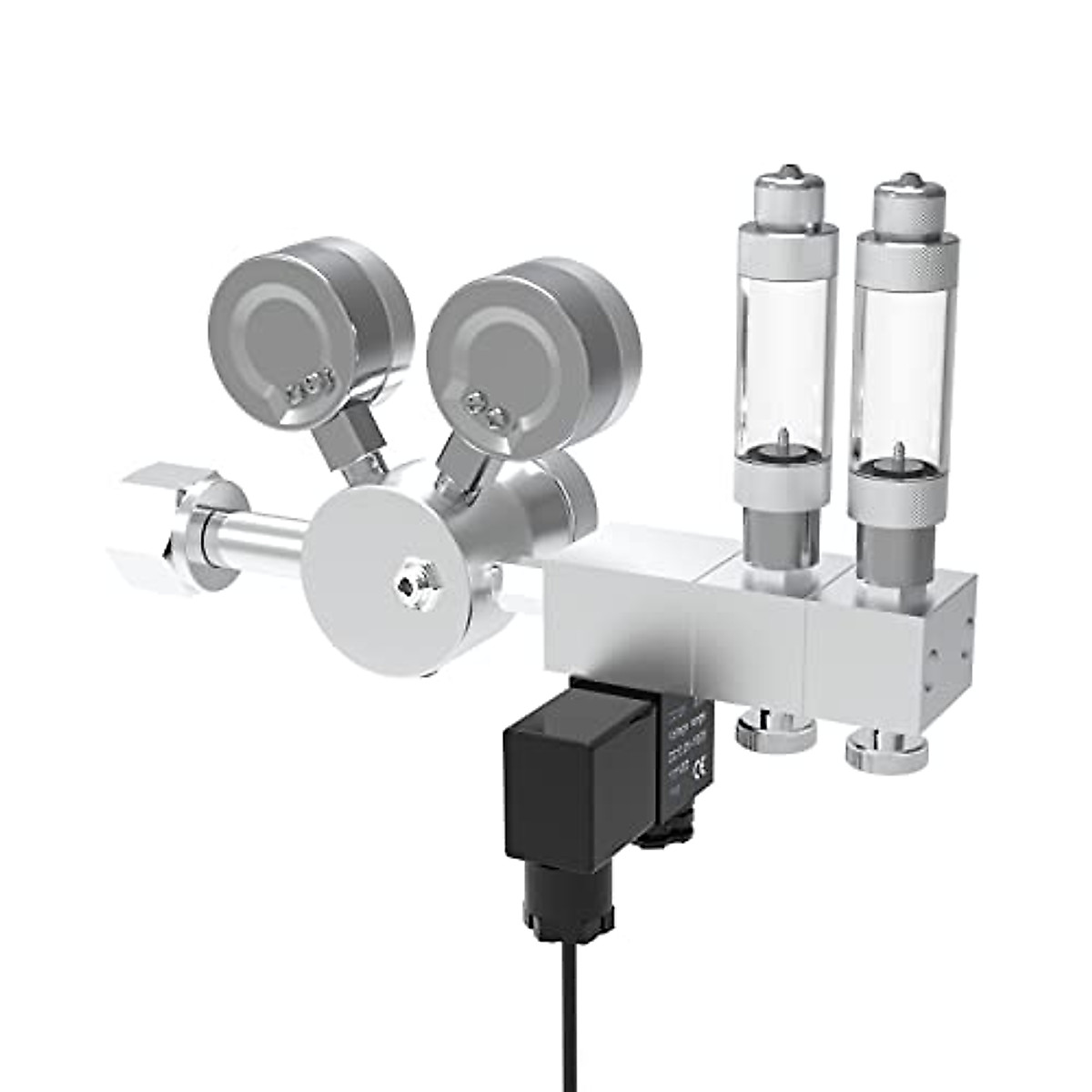 FZONE Pro Series Aquarium Dual Stage CO2 Regulator Adjustable Output Pressure with DC Solenoid and Integrated High Precision Needle Valve and Bubble Counter