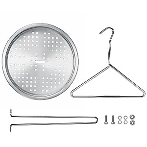 BOHK Turkey Chicken Fryer Poultry Rack Set Deep Frying Rack and Handle lifter Hook Stainless Steel Vertical Chicken Roaster Stand Rack, Heavy Duty Aluminum Roasting Drip Pan (Style A)