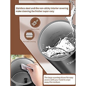 Gevi 4-in-1 Automatic Electric Milk Frother, Steamer & Warmer, 150ml, Black, Stainless Steel