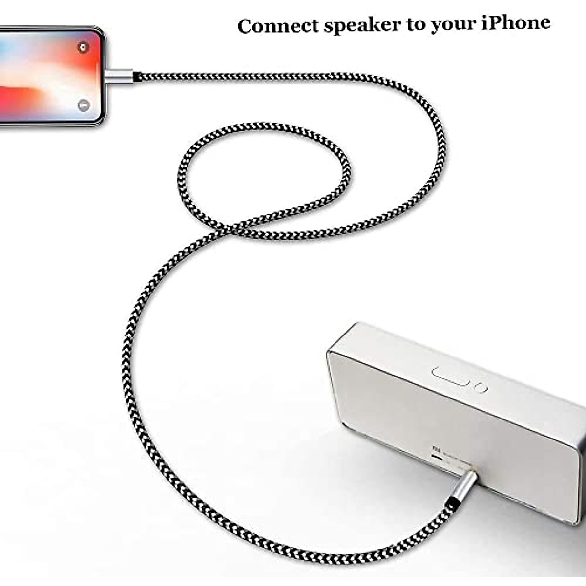 [Apple MFi Certified] iPhone AUX Cord for Car Stereo, Lightning to 3.5mm Audio Cable Compatible with iPhone 14/13/12/11/XR/XS/X/8/7/6/iPad to Car Home Stereo Speaker Headphone, 3.3ft