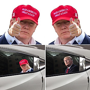Trump Car Window Stickers,Car Window Sticker Waterproof Trump Bumper Sticker Waterproof PVC Auto Window Decal Cling No Residue Left and Right Waterproof Reflective Funny Stickers for Vehicles