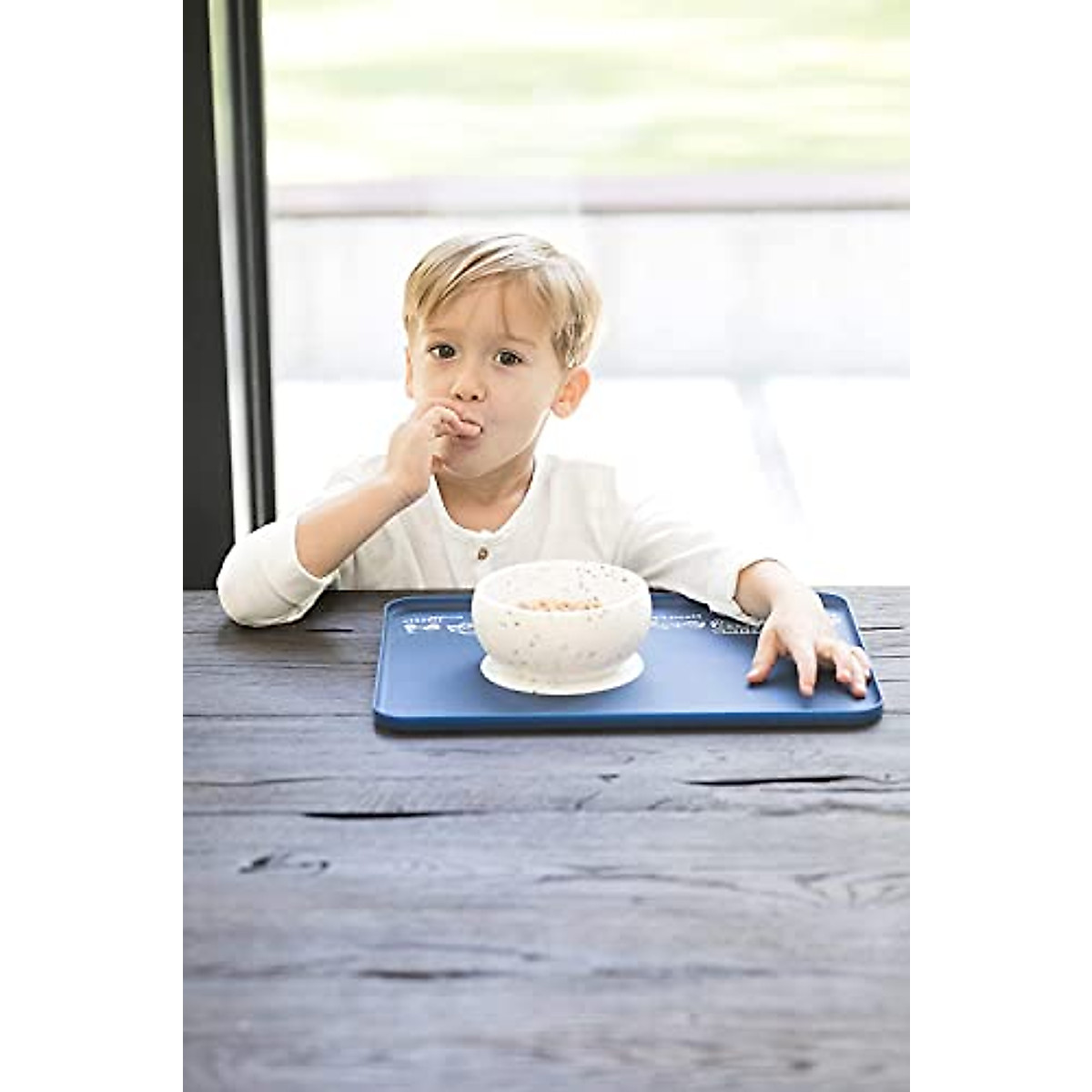 Bella Tunno Wonder Bowl - Silicone Suction Bowl for Toddlers and Baby Bowls, Microwave and Dishwasher Safe Food-Grade BPA Free Silicone, Off-White