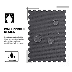 GZQIAWY 1PC Outdoor Curtains for Gazebo Waterproof Outdoor Furniture Living Room Bedroom Decoration Window Curtain Ideas Shower Curtain Design Wall Grey 50 in x 80 in (W x L)