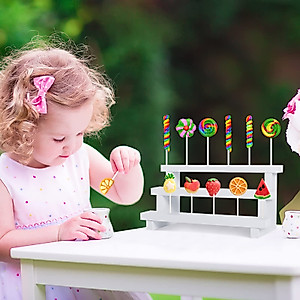 ANPHSIN Wood Cake Pop Stands - 2 PCS Wooden Lollipop Holders, 3 Tier 17 Holes Cake Pop Holder Display Risers Fit 0.16" / 4mm Lollipop Sticks for Dessert Table of Wedding, Birthday Party (White)