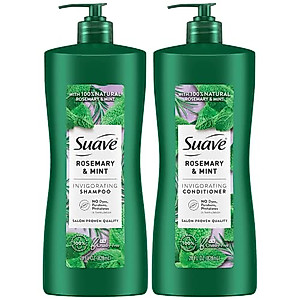Suave Shampoo and Conditioner Set w/Rosemary and Mint - Invigorating Mint and Rosemary Shampoo and Conditioner for Soft & Shiny Hair, 28 Oz Ea (2 Piece Set)