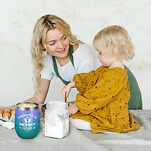 GINGPROUS New Mom Gifts, Promoted to Mommy Est 2023, Mothers Day Gifts for New Mom to be First Time Mom New Mother Mommy Pregnancy Baby Shower, 12oz Insulated Stainless Steel Wine Tumbler, Rose Gold