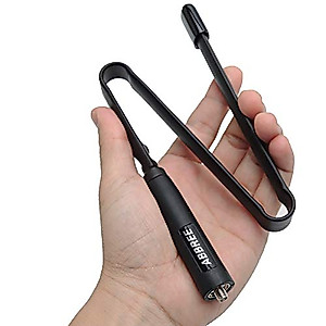 ABBREE SMA-Female Dual Band VHF/UHF 18.8-inch 144/430MHz High Gain Soft Whip Foldable CS Tactical Antenna for Baofeng UV-5R UV-82 BF-F8HP GMRS Radio Ham Two Way Radio