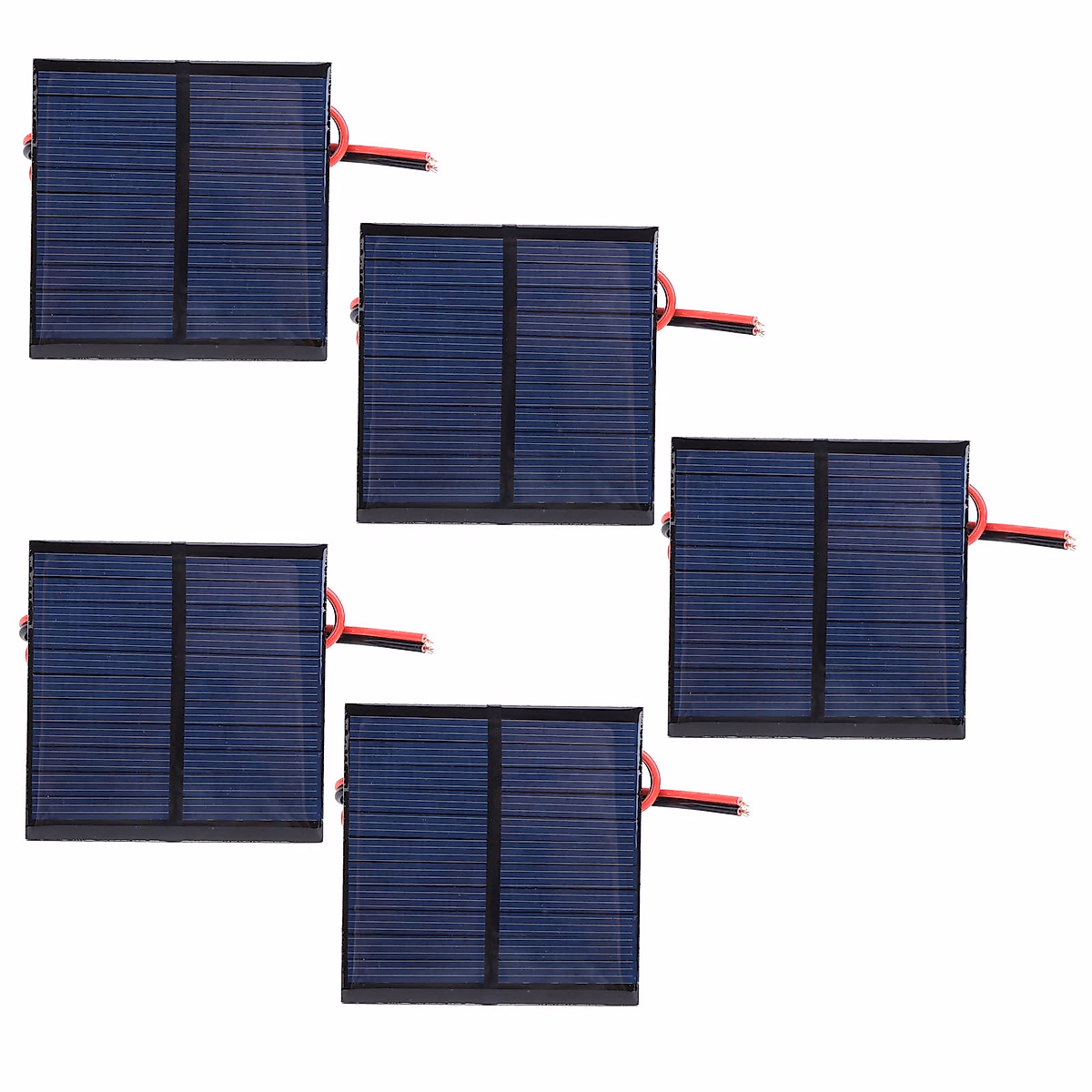 5Pcs DC 5.5V 0.6W Small Solar Module 65 x 65mm Solar Battery Panel with 30cm Cable