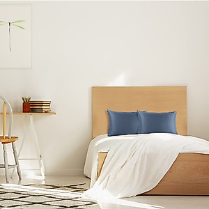 uxcell 2 Pack Silk Satin Pillowcase for Hair and Skin, Cool, Silky, Soft Breathable Pillow Cases Travel Size 14x20 Inch Sateen Pillowcase Slate Gray with Envelope Closure