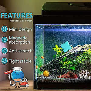 NEPTONION Magnetic Aquarium Fish Tank Glass Algae Scrapers Glass Cleaner Scrubber Clean [Compact, Scratch-Free, Non-Slip, Magnetizing] Mini