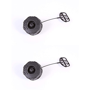 2 Pack Genuine Husqvarna 530014347 Fuel Cap w Retainer Fits Poulan & Poulan Pro